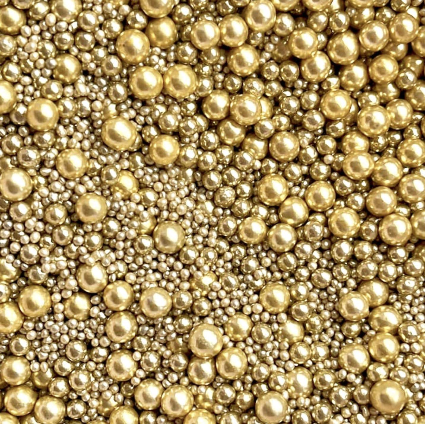 Gold Sprinkles for cakes edible gold metallic pearls Christmas wedding ...