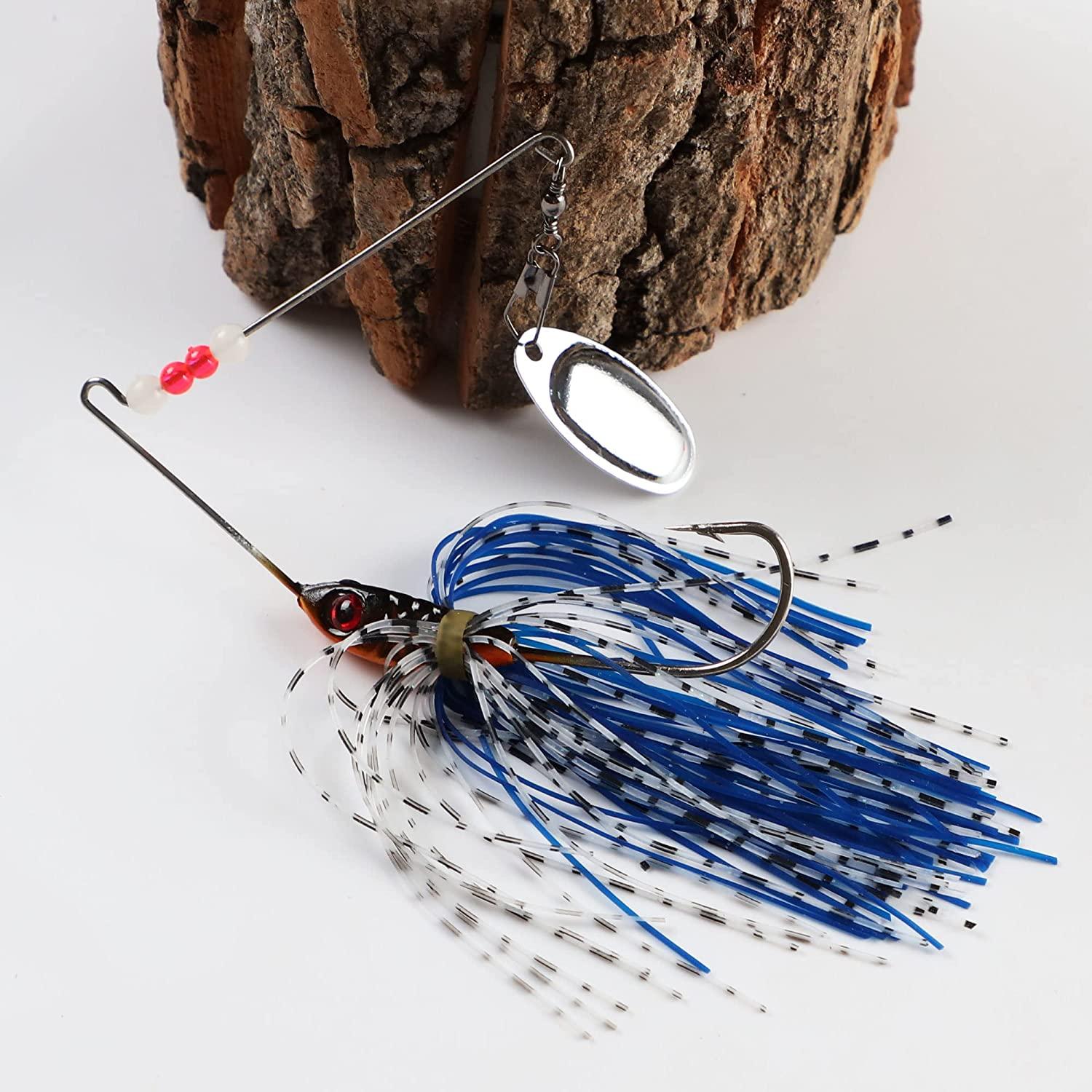 6 Pcs Bass Spinner Baits for Bass, Trout & Salmon Fishing - Hard Metal ...