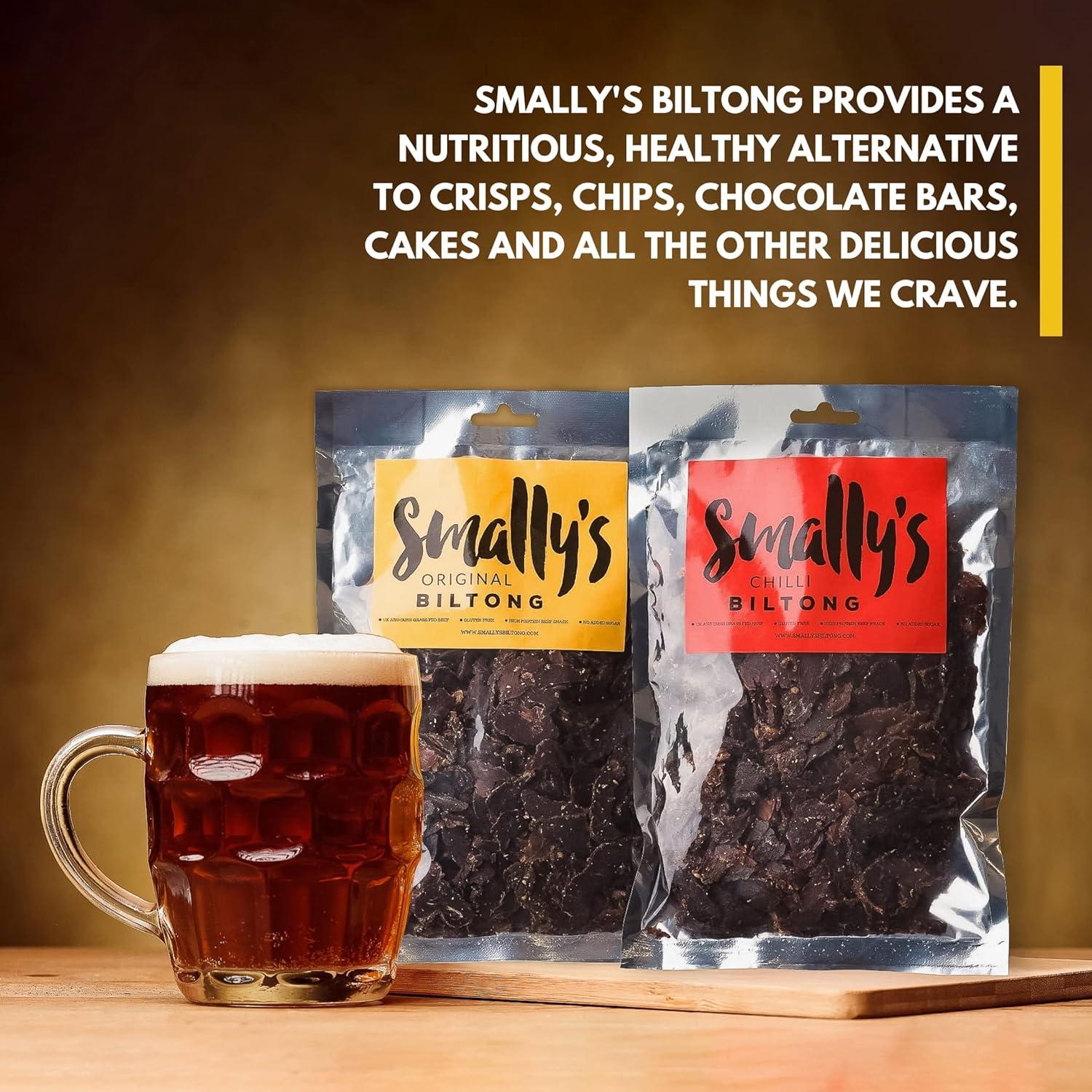 Smally's Original Fatty Biltong - High Protein Gluten Free Beef Snack ...