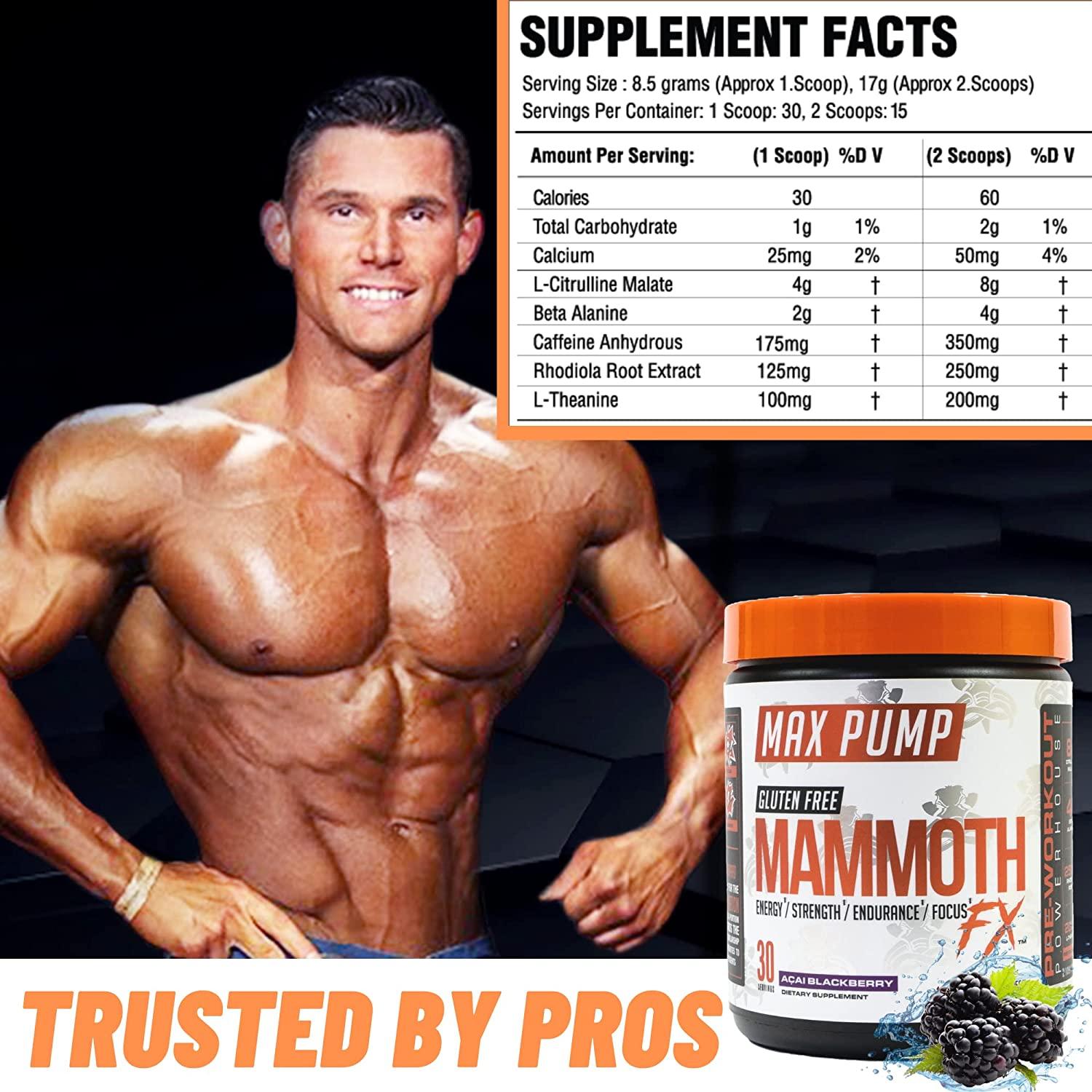 Mammoth Labs Pump Pre Workout - 30 Servings | Explosive Energy & Focus ...