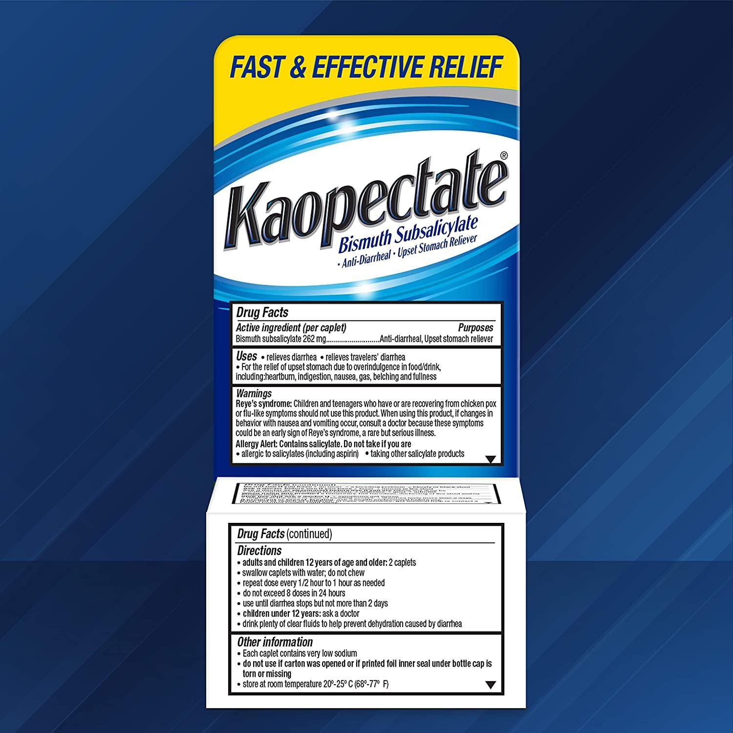 Kaopectate Multi-Symptom Anti-Diarrheal Caplets - 42 Count Pack - Upset ...