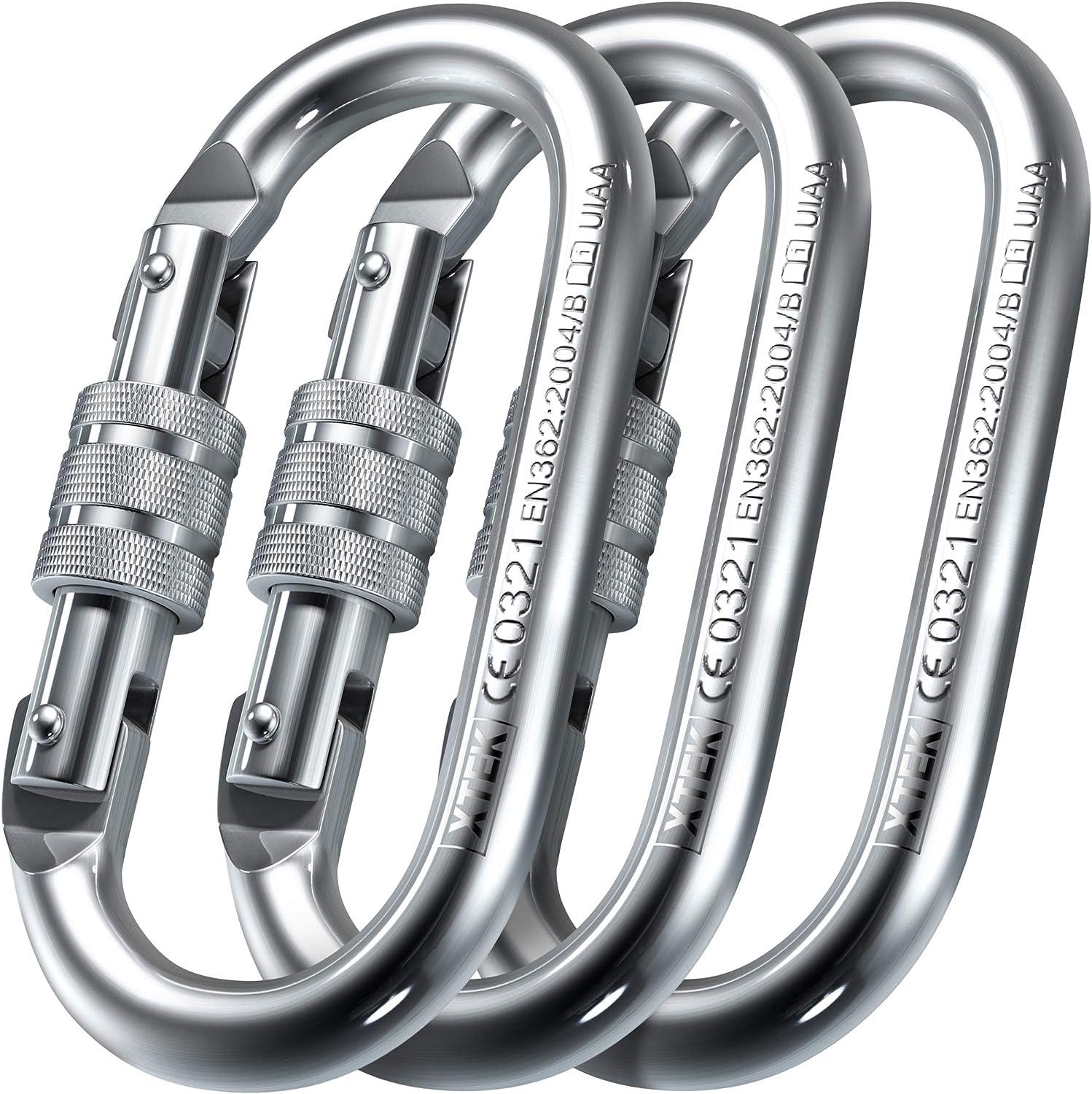 25kN Heavy Duty Locking Carabiner Clip - UIAA & CE Rated - Industrial ...