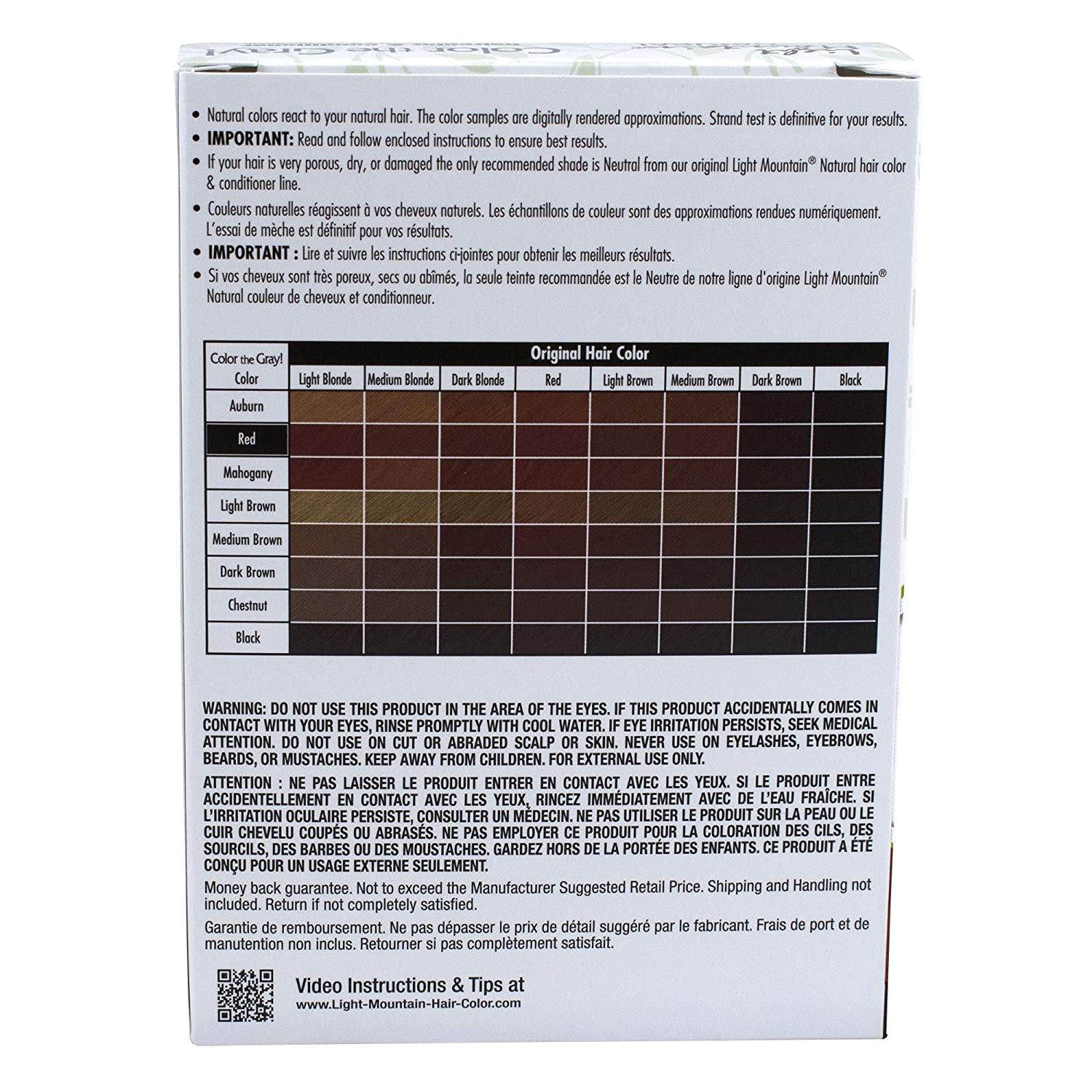 Light Mountain Natural Color The Gray! Hair Color & Conditioner - Red ...