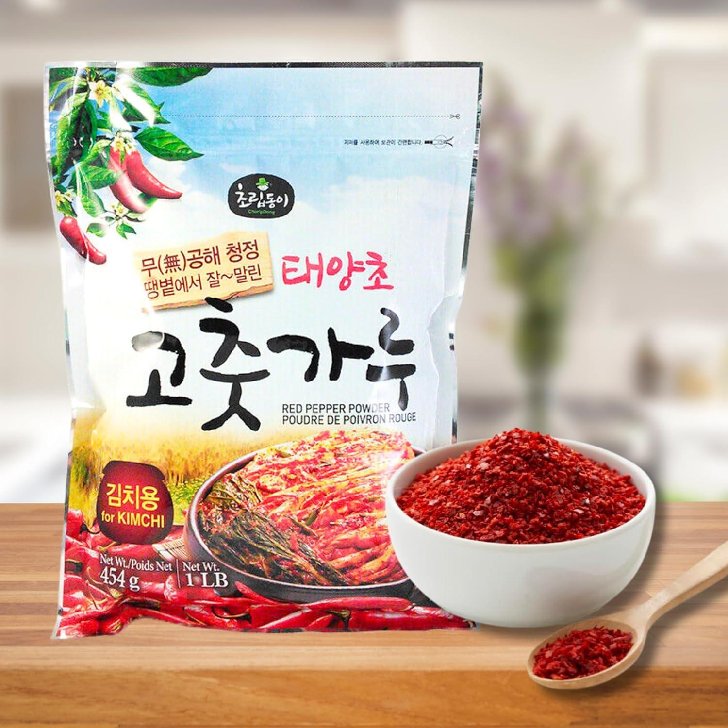 Choripdong Gochugaru Red Pepper Chilli Powder 454g - Coarse Flake for ...