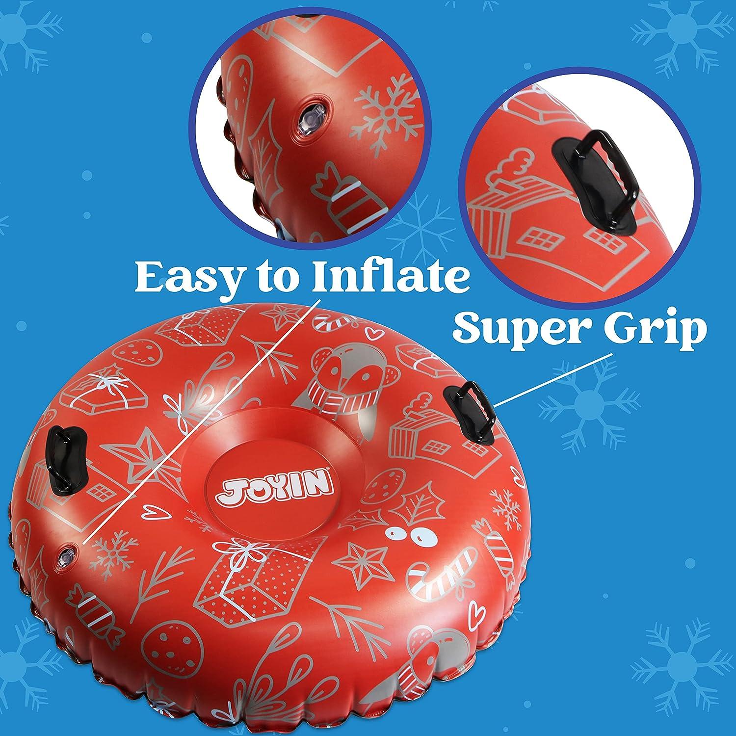 JOYIN Inflatable Snow Tubes 47 & 37 (2 Packs) - Heavy-Duty Sledding ...
