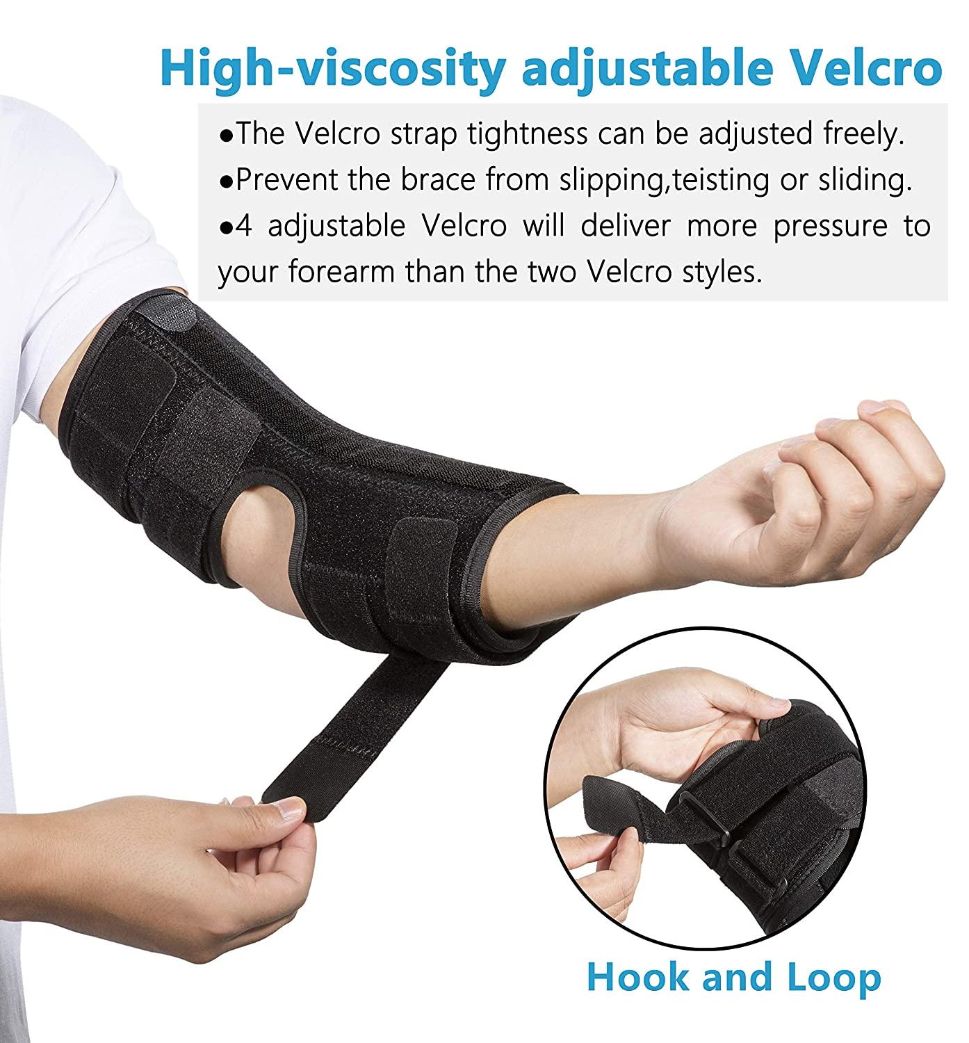 Adjustable Elbow Brace for Cubital Tunnel Syndrome - Medium Size, Immobilizer Support for Ulnar ...