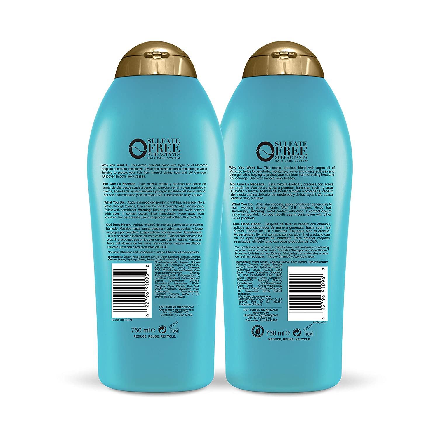 OGX Argan Oil of Morocco Shampoo & Conditioner Set - 25.4oz x 2 Bottles ...