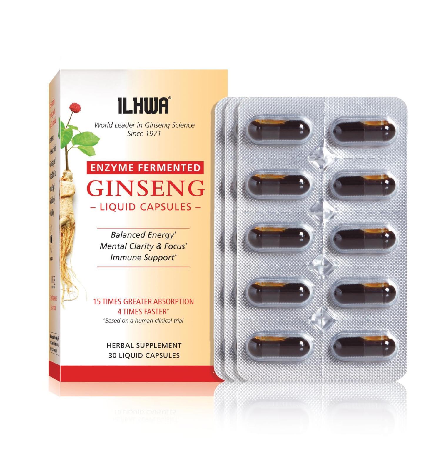 ILHWA Korean Ginseng Extract - 30 Capsules, Powerful Enzyme Fermented ...