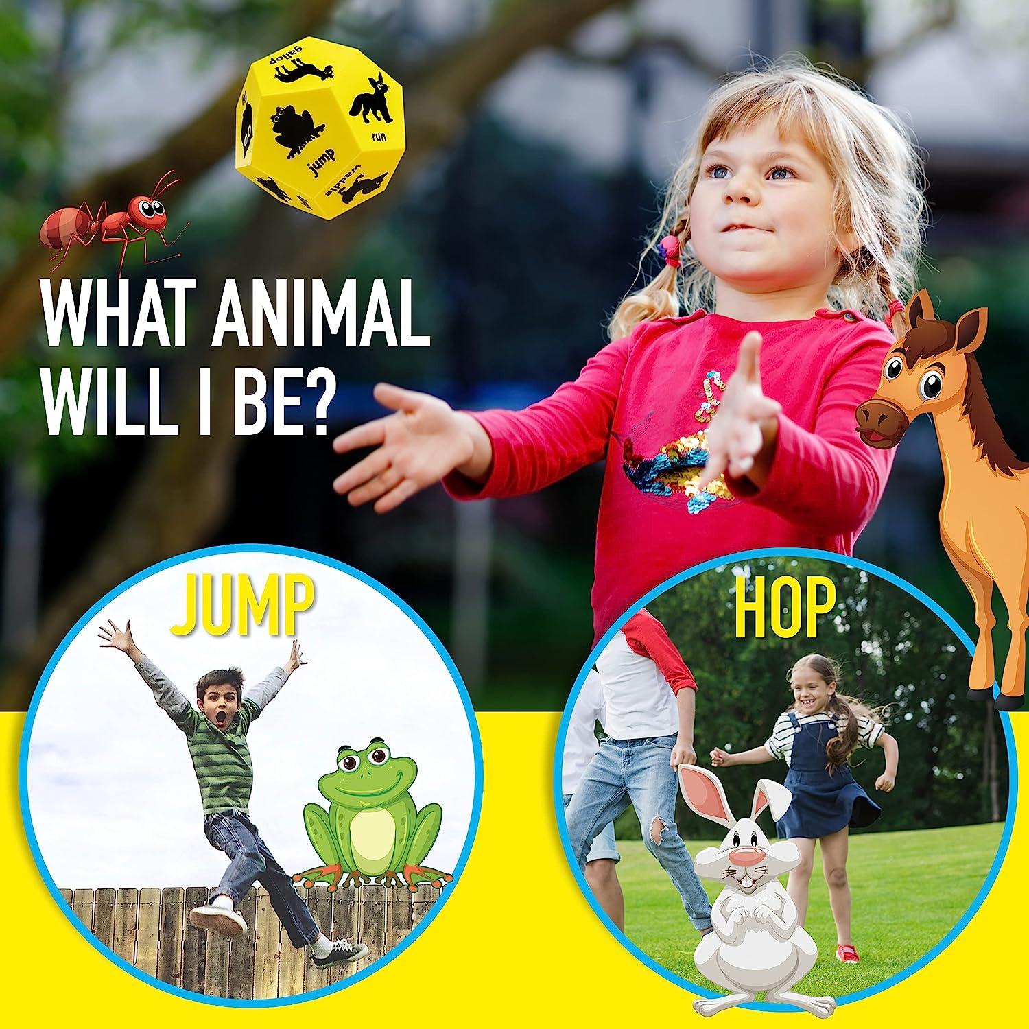 Covelico Kids Exercise Dice - Yellow Animals | Fun Roll and Play Animal ...