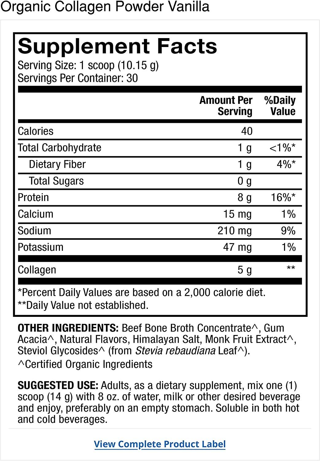 Dr. Mercola Organic Collagen Powder Vanilla 10.74 oz - Pure Collagen ...