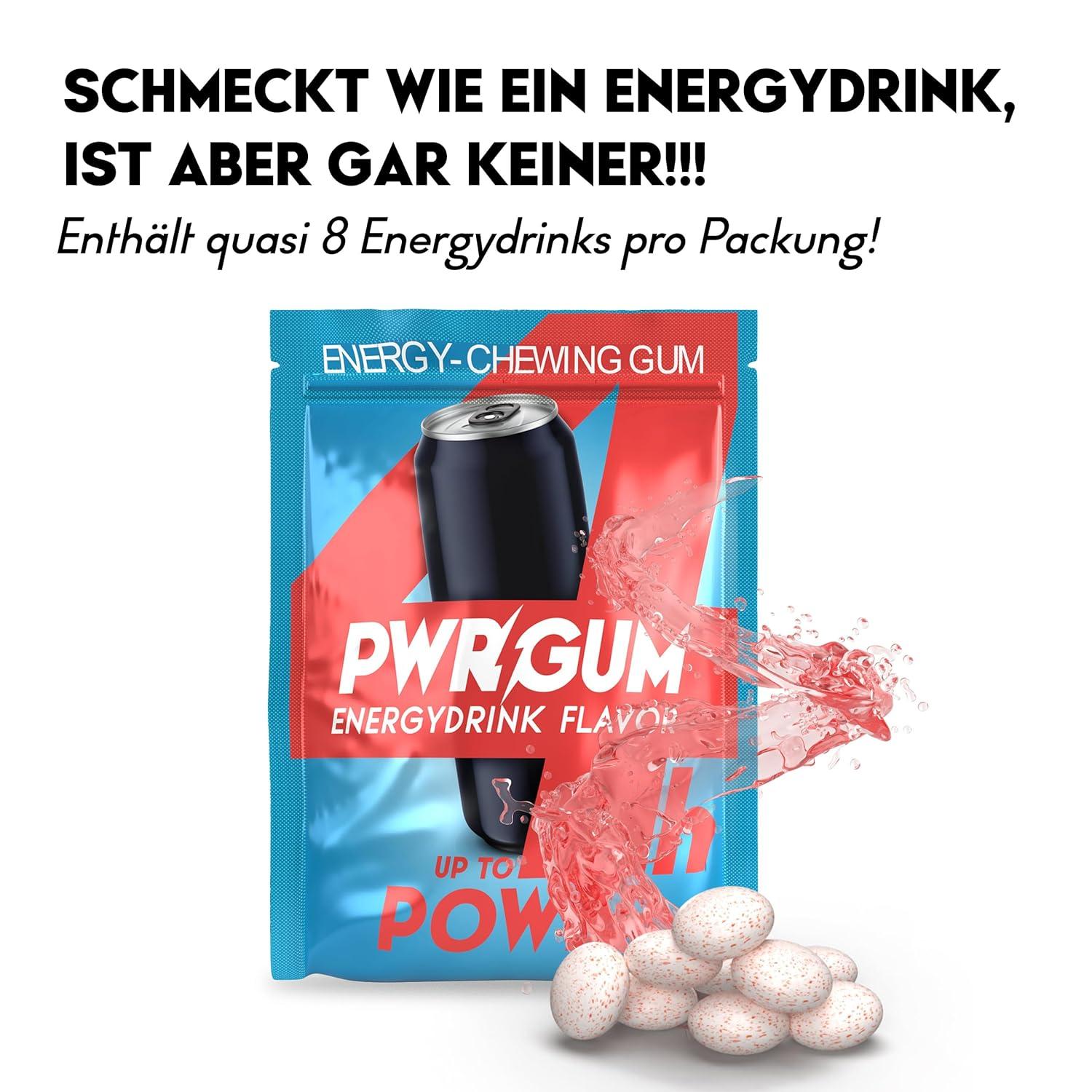 Pwrgrum Energy Chewing Gum 4 Pack | Up to 4 Hours Energy Boost | Sugar ...