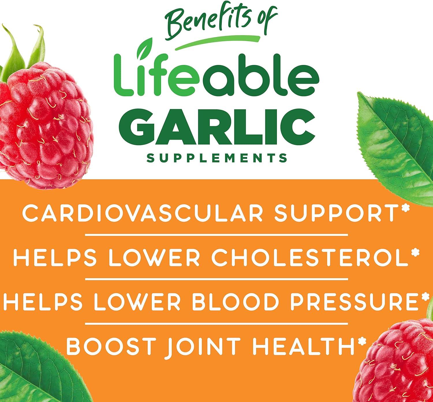 Lifeable Garlic Gummies 2000mg - Natural Flavor Vitamin Supplement for ...