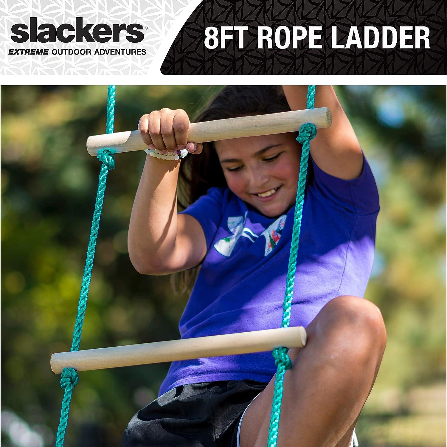 Slackers 8ft Rope Ladder: Outdoor Ninja Warrior Training Equipment for ...