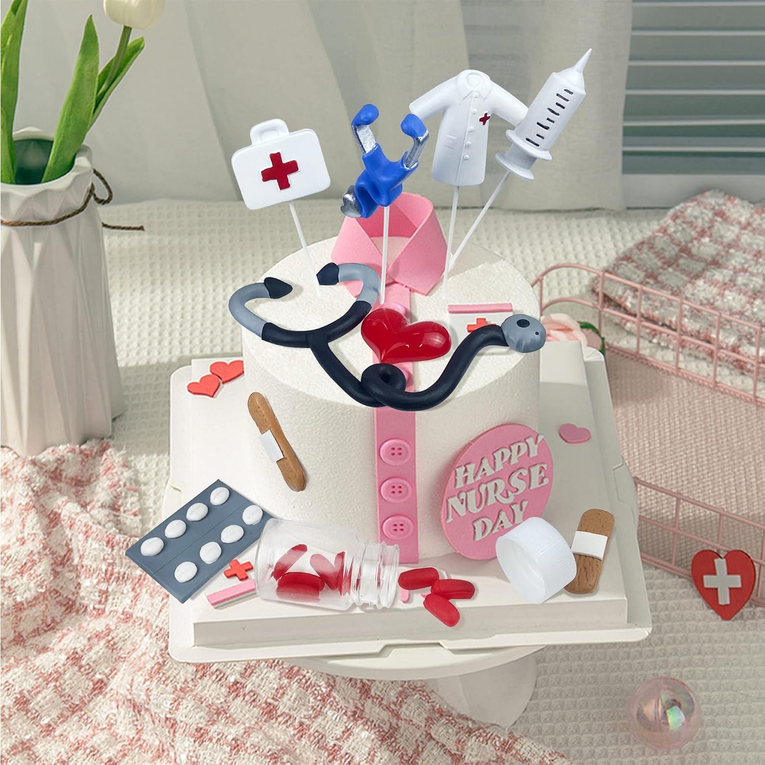 Nurse Cake Topper Nursing Cupcake Toppers Nurse Graduation Cake ...