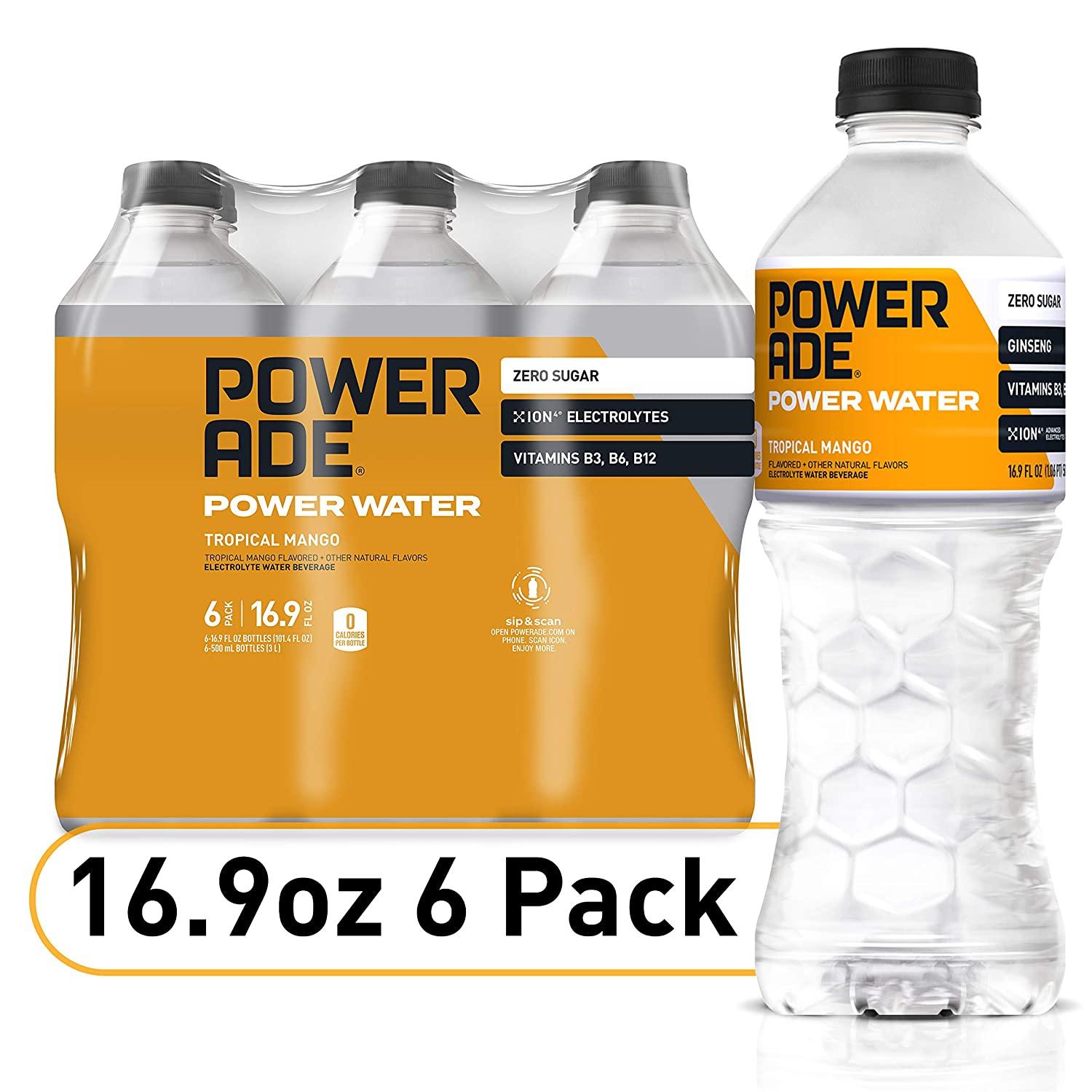 Powerade Power Water Tropical Mango 16.9 Fl oz (Pack Of 6) | Buy Now ...