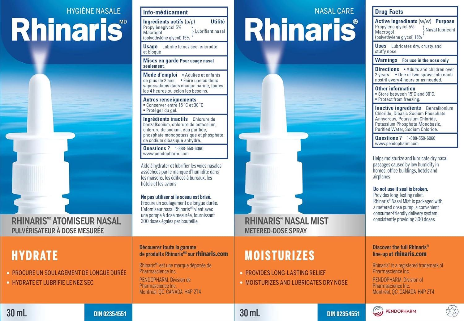 Rhinaris Nasal Mist - Relief for Dry Nose | Fast-Acting Moisturizing ...