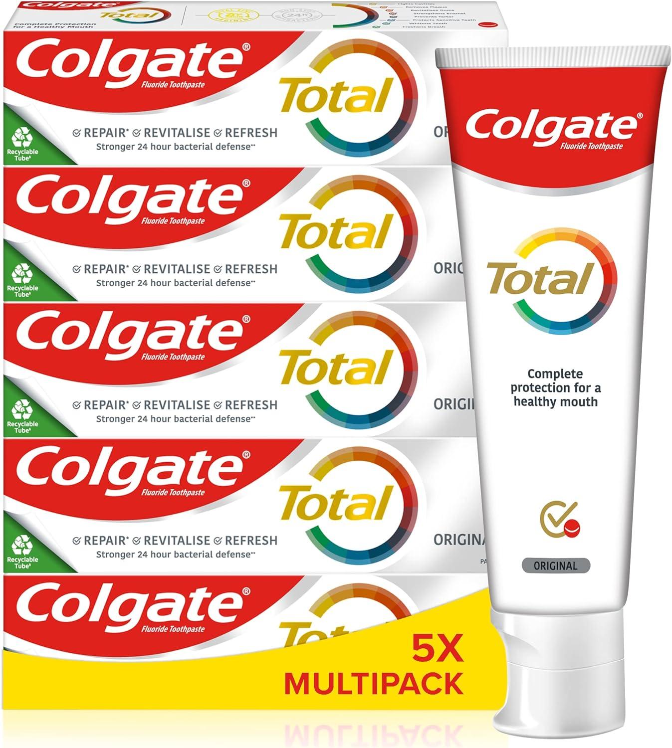 Colgate Total Original Toothpaste size | stronger 24-hour bacterial defence* | long-lasting ...