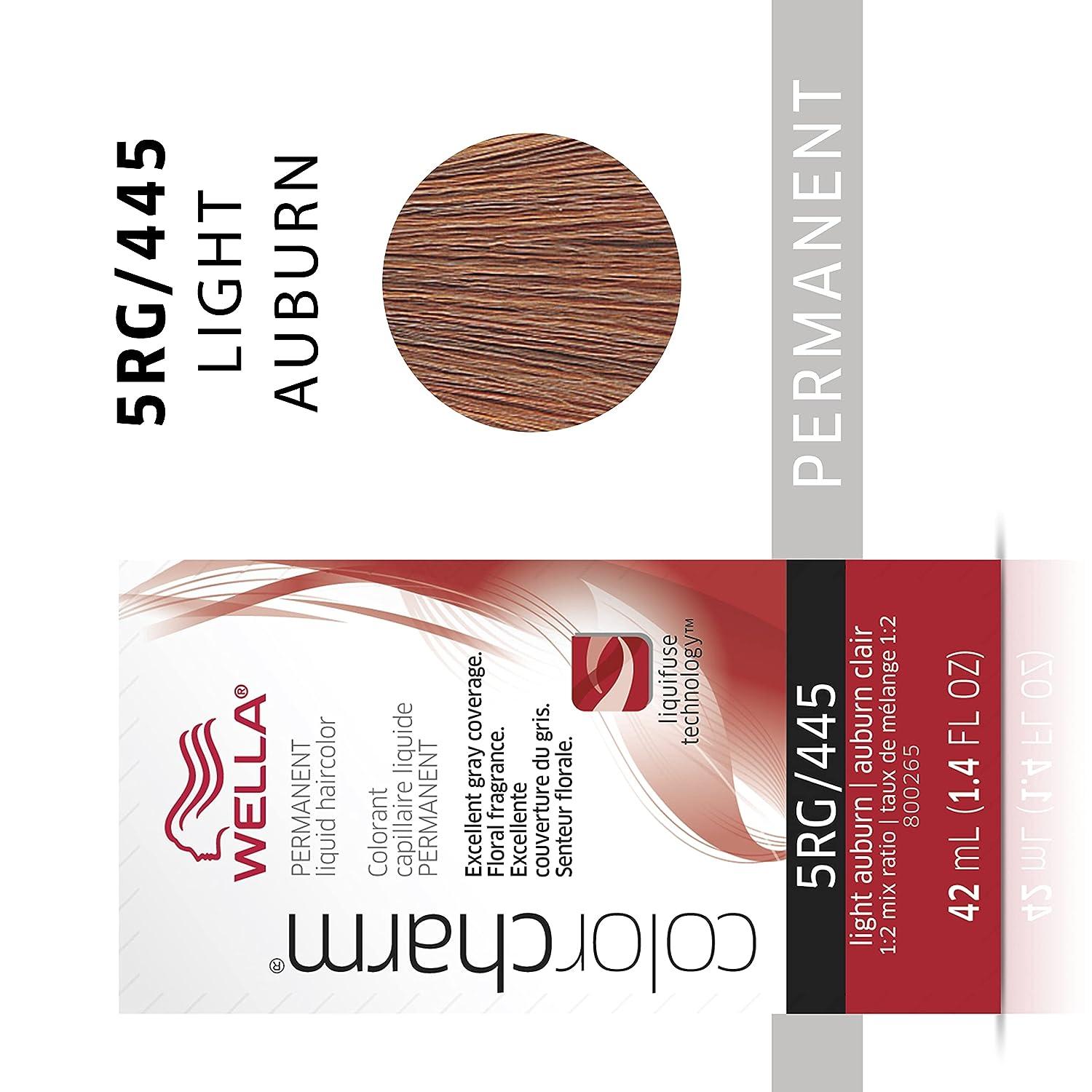 Wella ColorCharm Permanent Liquid Hair Color 5RG Light Auburn - Gray ...
