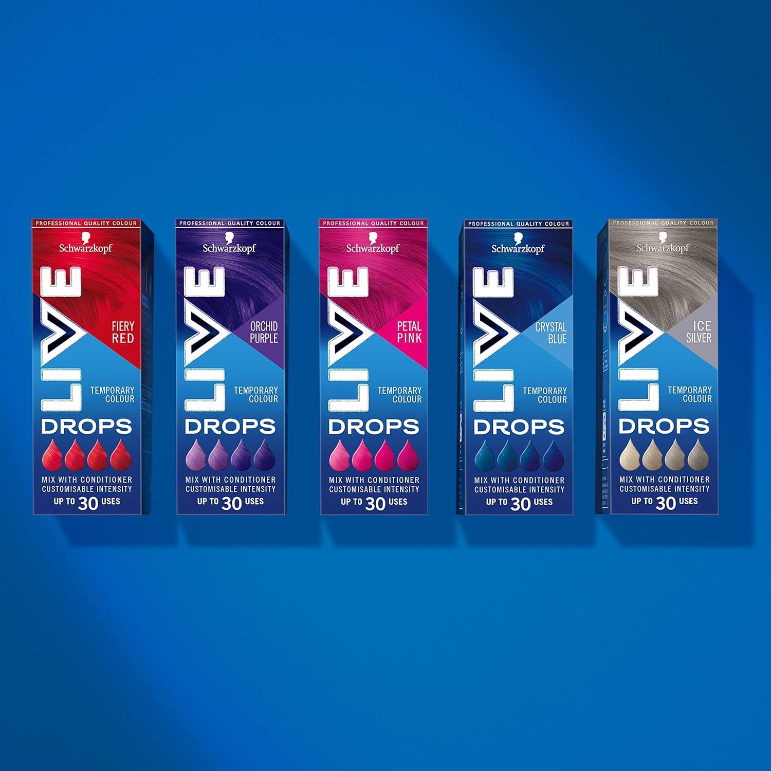 Schwarzkopf LIVE Colour Drops Vegan Semi-Permanent Blue Hair Dye ...