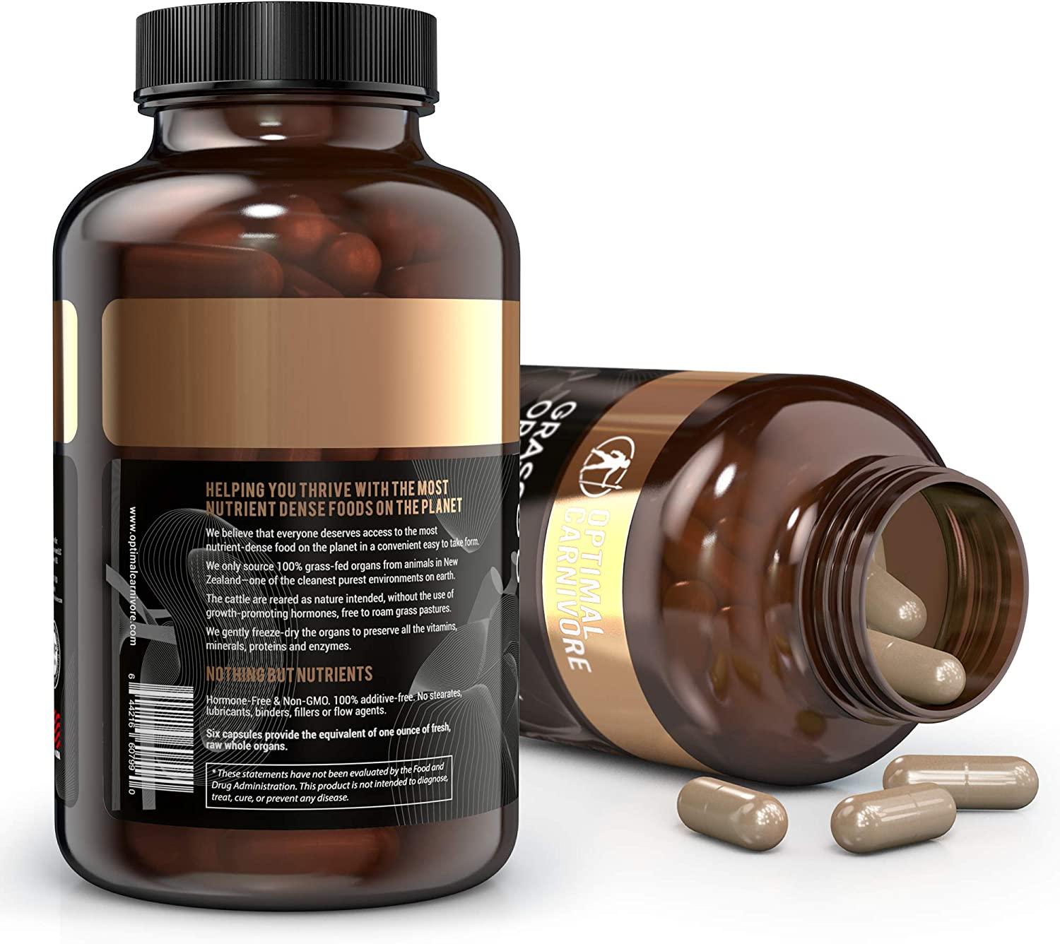 Grassfed Beef Organs Supplement - Organ Complex with Liver, Brain ...