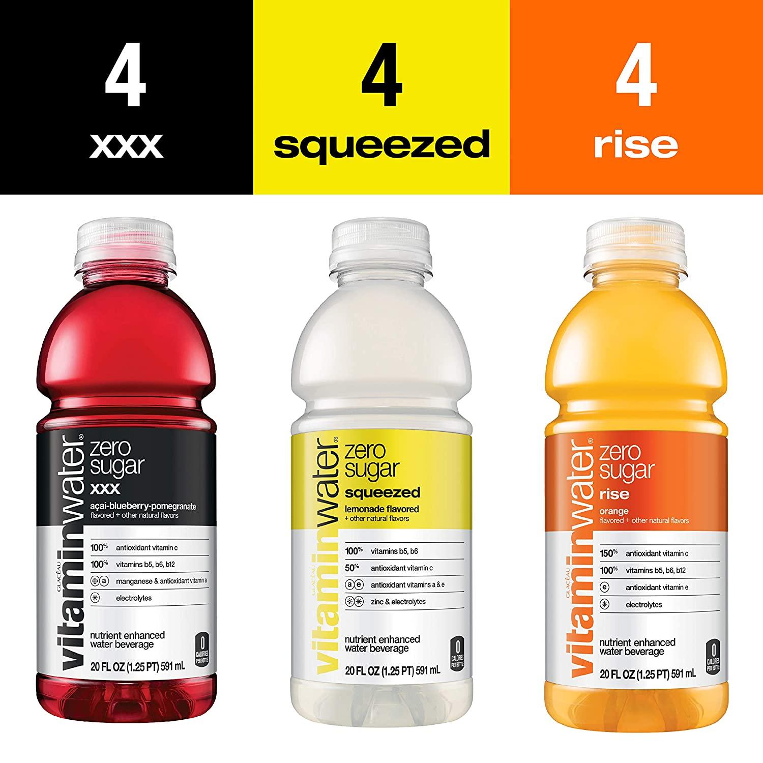 VitaminWater ZERO Sugar Variety Pack | Nutrient Enhanced Flavored Water with Vitamins ...