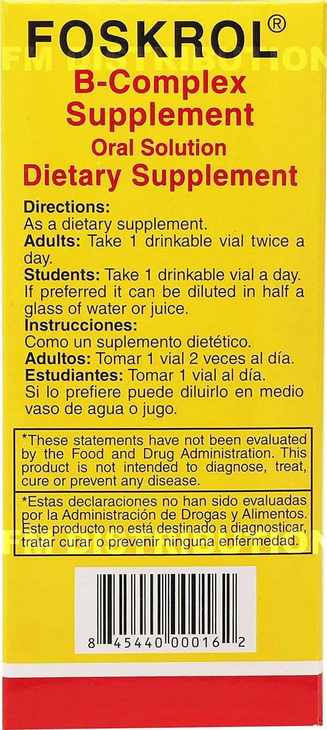 Foskrol B Complex Supplements - 20 Count Pack (1) for Energy and ...