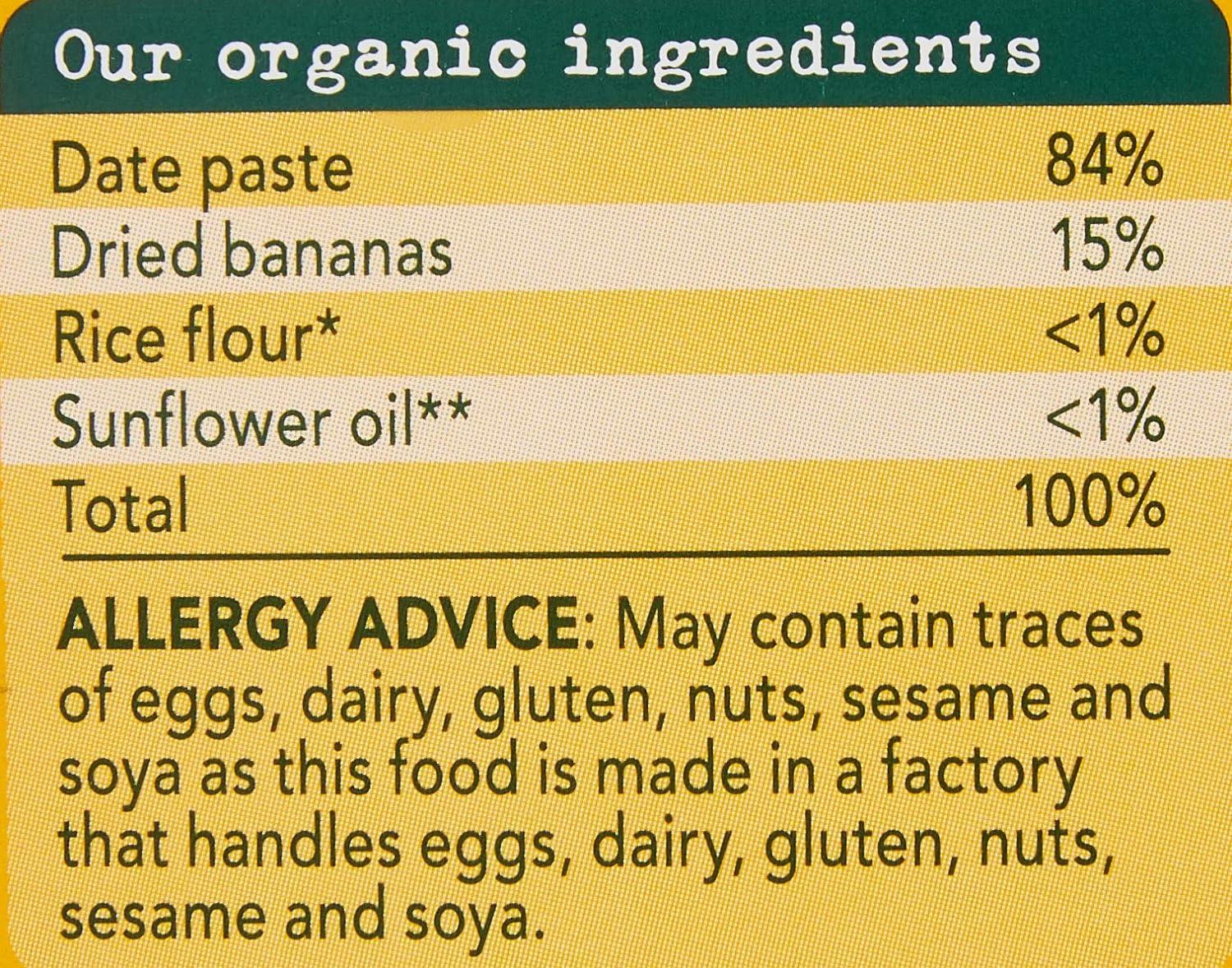 Organix Banana and Date Chunky Fruit Bars 6 x 17g - Healthy Snack Bars ...