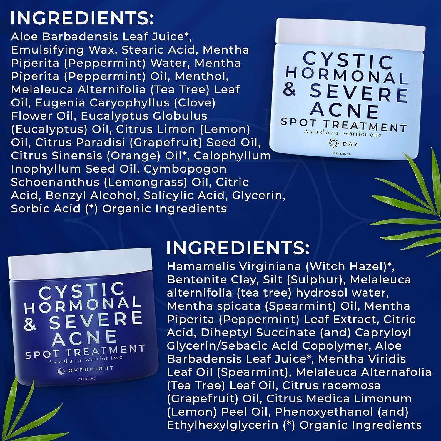 Day And Night Cystic Spot Treatment Kit By Ayadara Salicylic Acid Cream