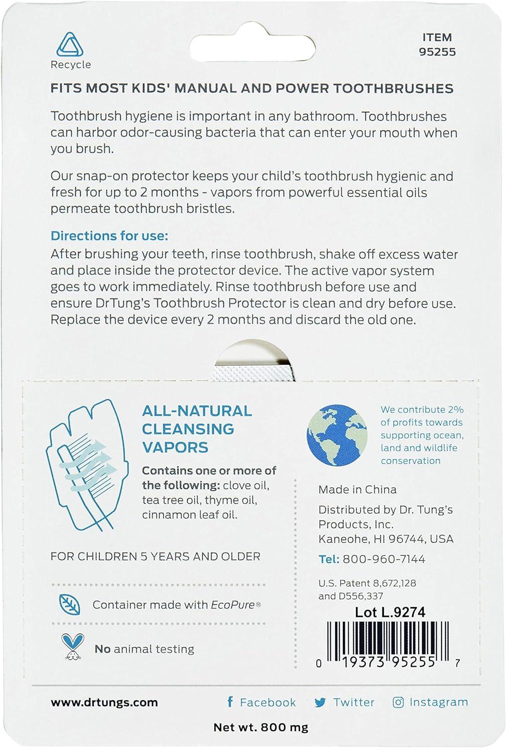 Dr. Tung's Kids Snap-On Toothbrush Protector 2 Count - Fits Most Manual ...