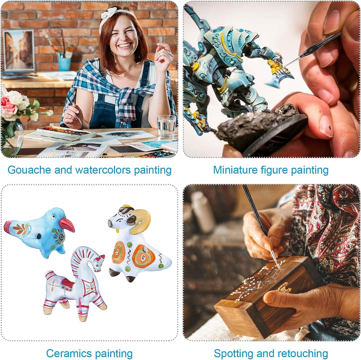 10PCS Detail Paint Brush Set by BOVULO - Miniature Painting Brushes for ...