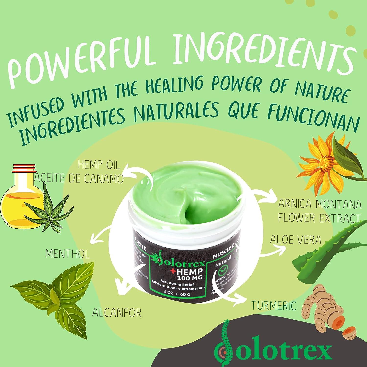 Dolotrex Joint & Muscle Cream with Hemp Oil Extract Menthol MSM ...