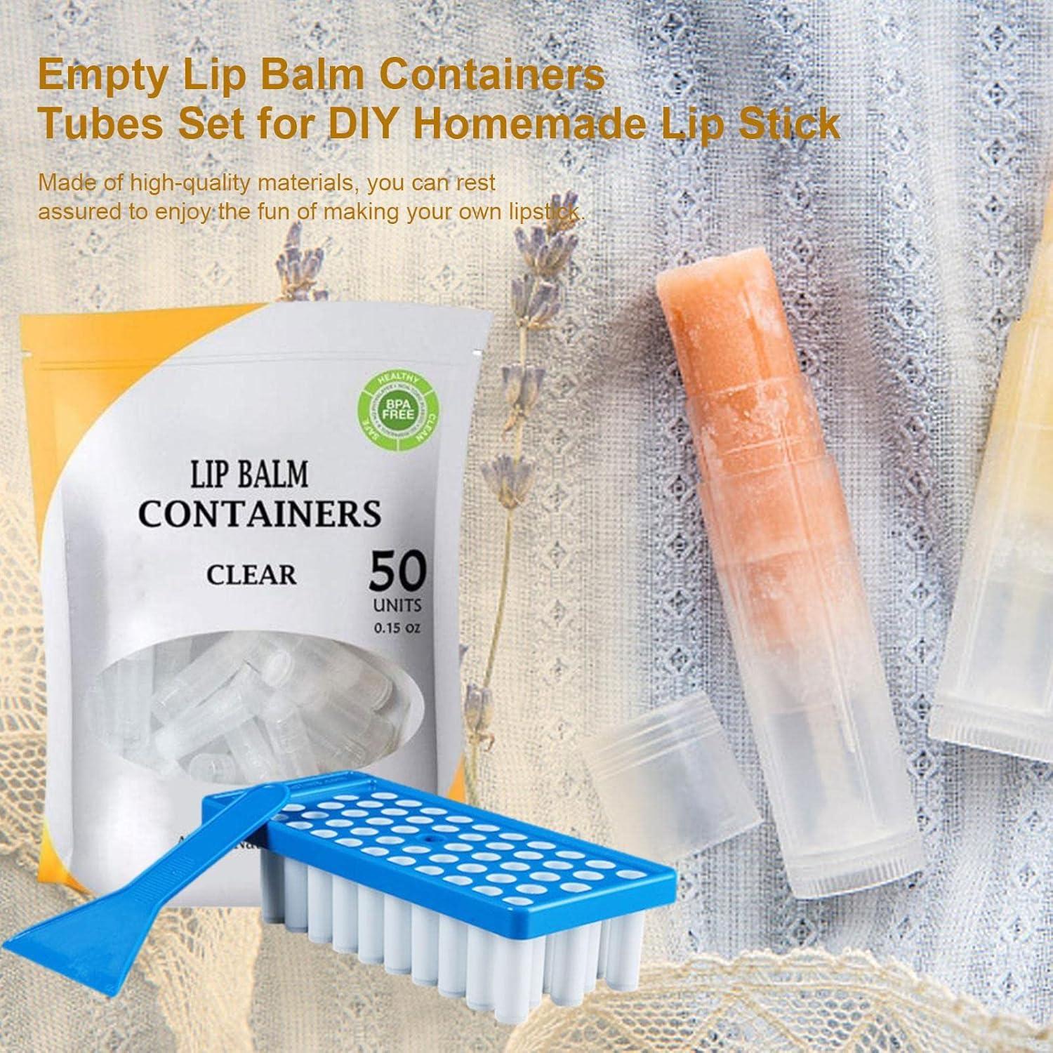 Buy Niktule Empty Chapstick Containers - 50 Clear Lip Balm Crafting ...