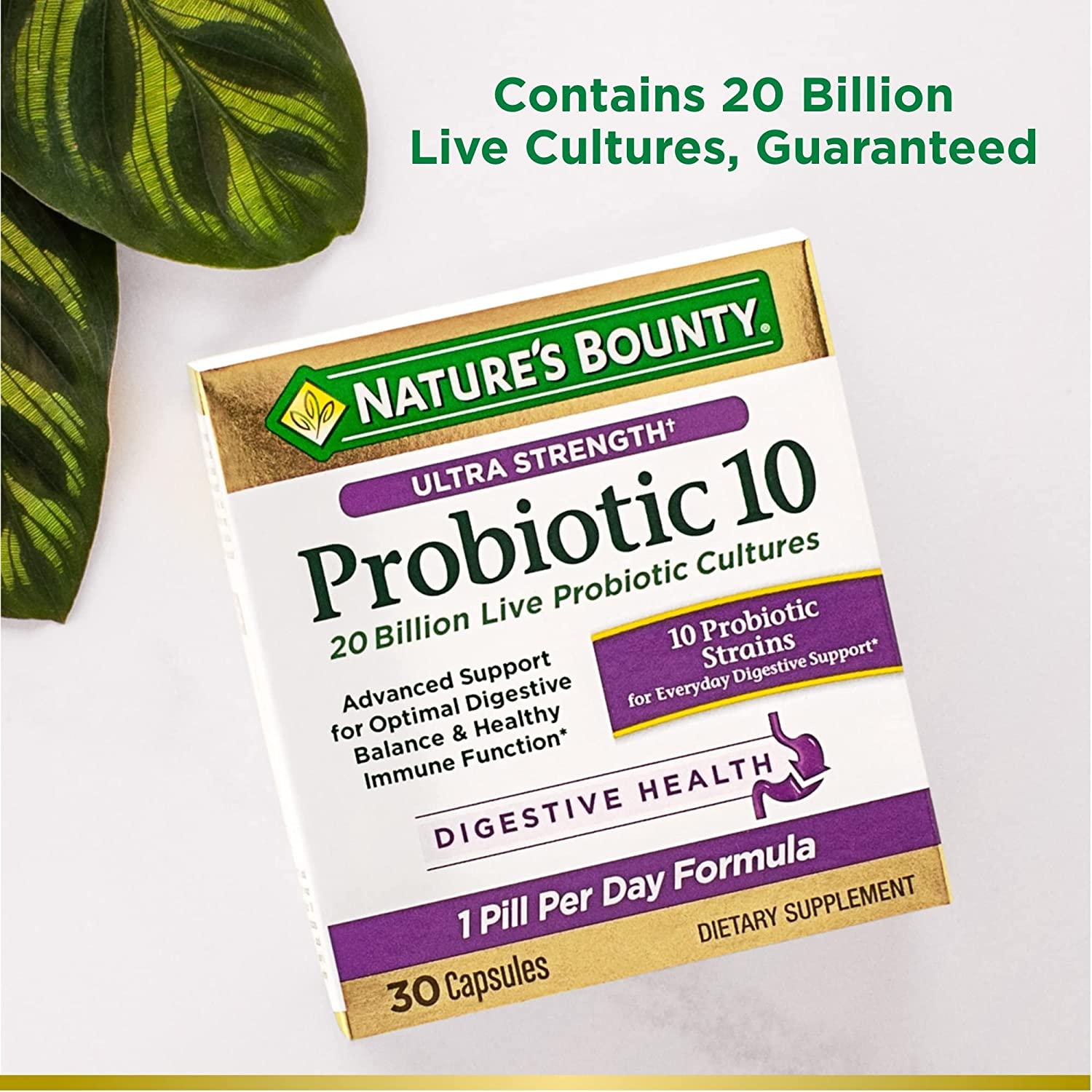 Nature's Bounty Ultra Strength Probiotic 10 - 30 Capsules | Digestive ...