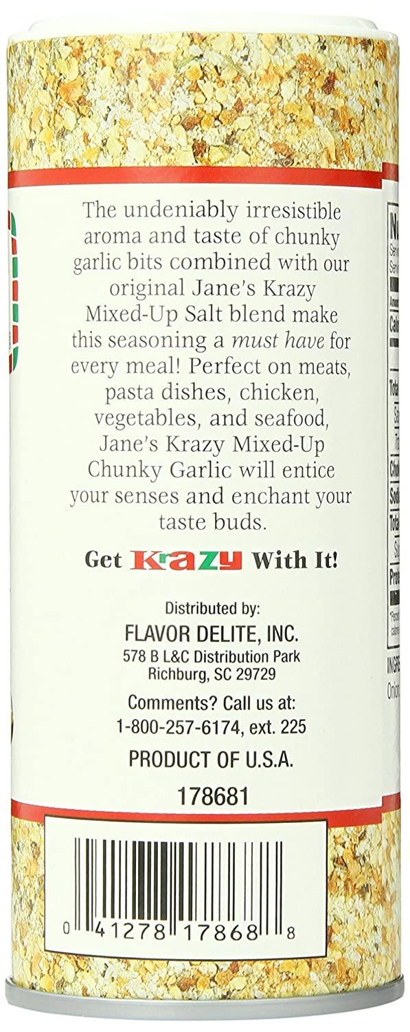 Jane's Krazy Chunky Garlic Seasoning - 4.75oz (Pack of 1) | Flavorful ...