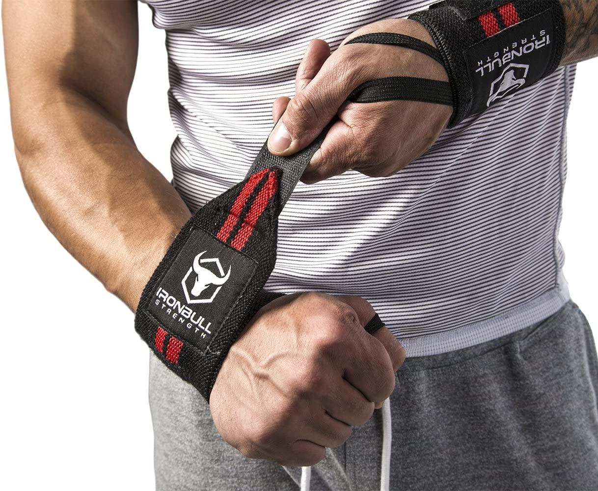 Iron Bull Strength Wrist Wraps & Lifting Straps Combo - Support and ...