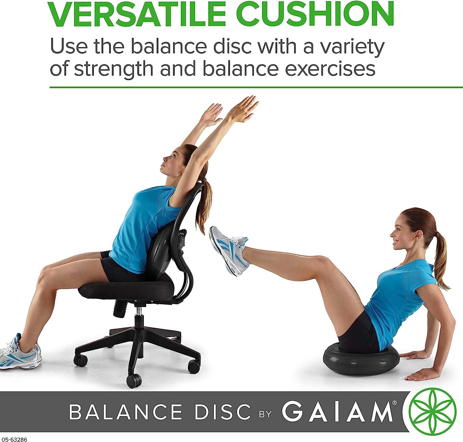 Gaiam Balance Disc Wobble Cushion Stability Core Trainer for Home or ...