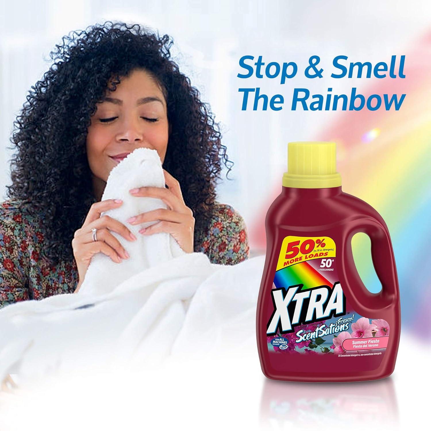 Xtra Liquid Laundry Detergent Summer Fiesta 75oz - Powerful Cleaning ...