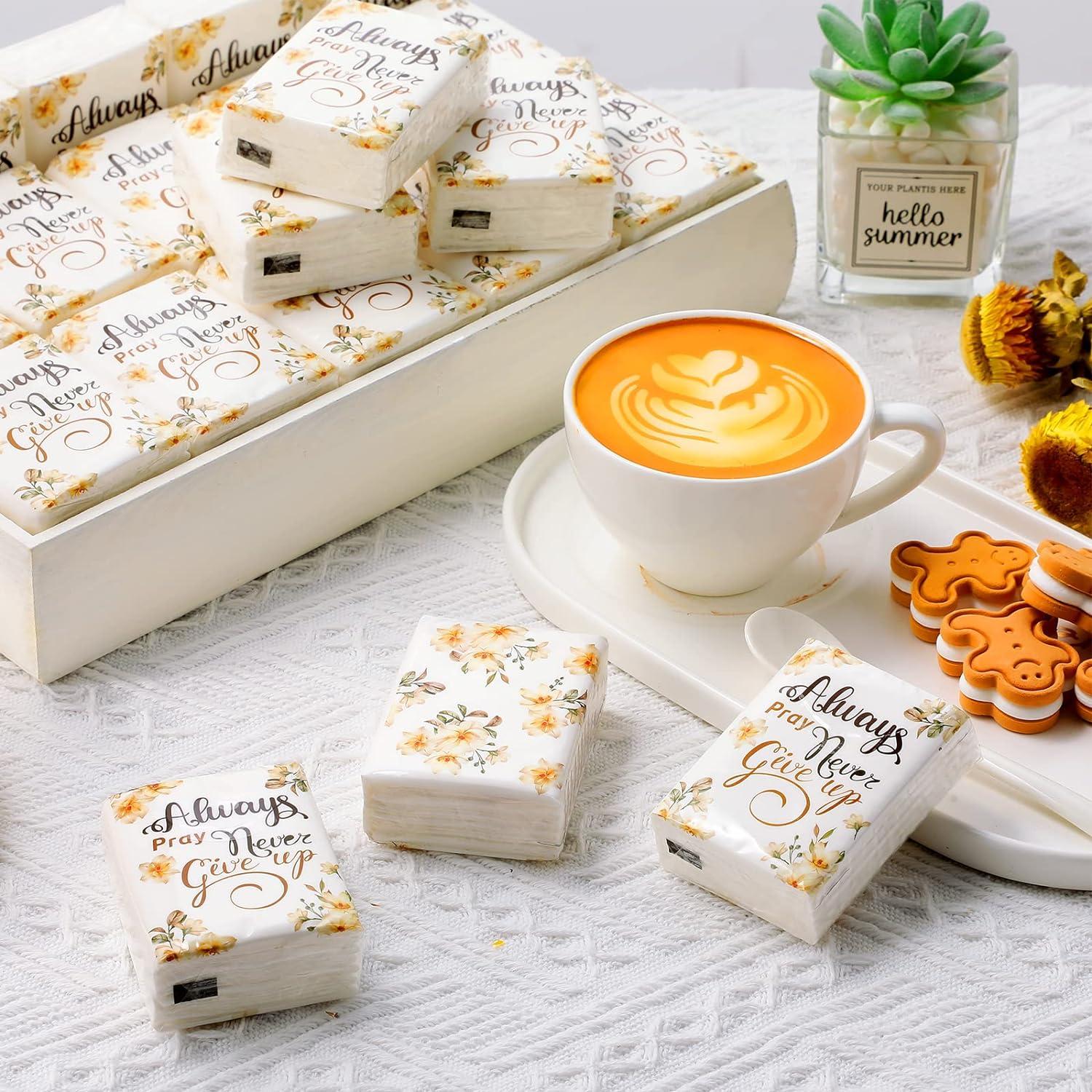 Always Pray Never Give Up Floral Pocket Tissues - 100 Pack | 3 Ply Mini ...