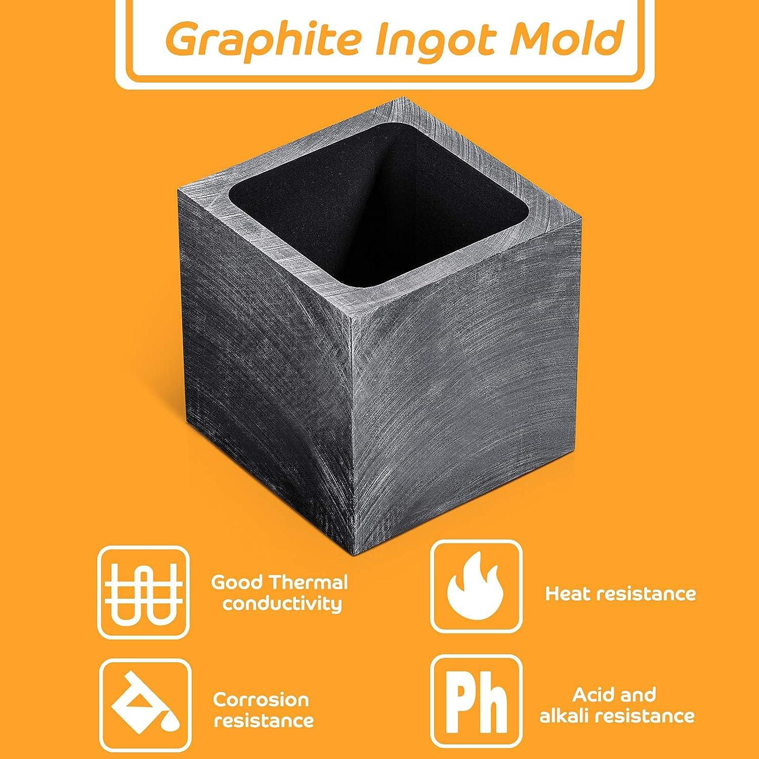 Graphite Ingot Mold for Gold, Silver, Copper Casting - 40x40x45mm ...