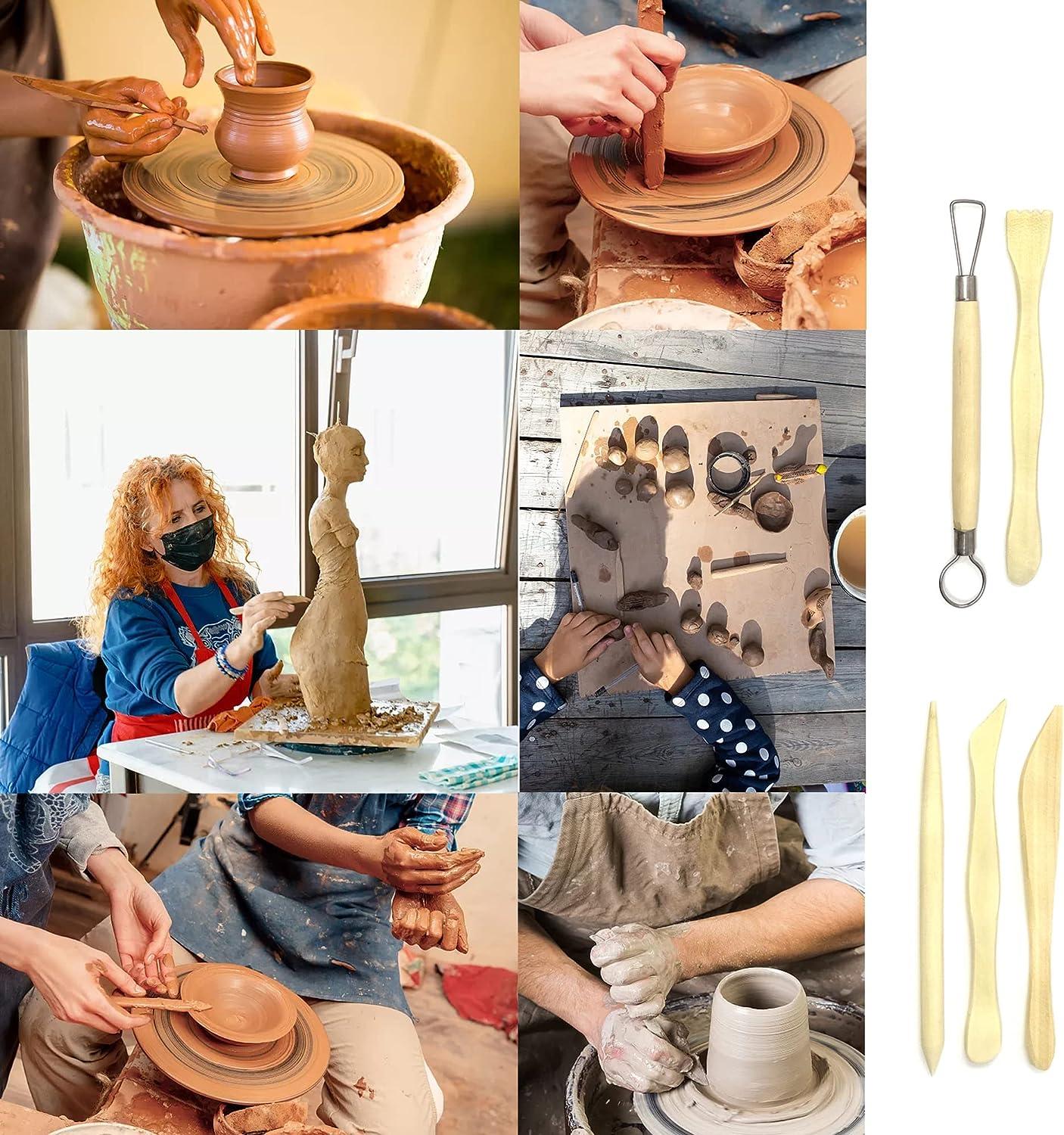 Honbay 5-Piece Wooden Mini Modeling Tools for Clay Sculpture - Cutting ...