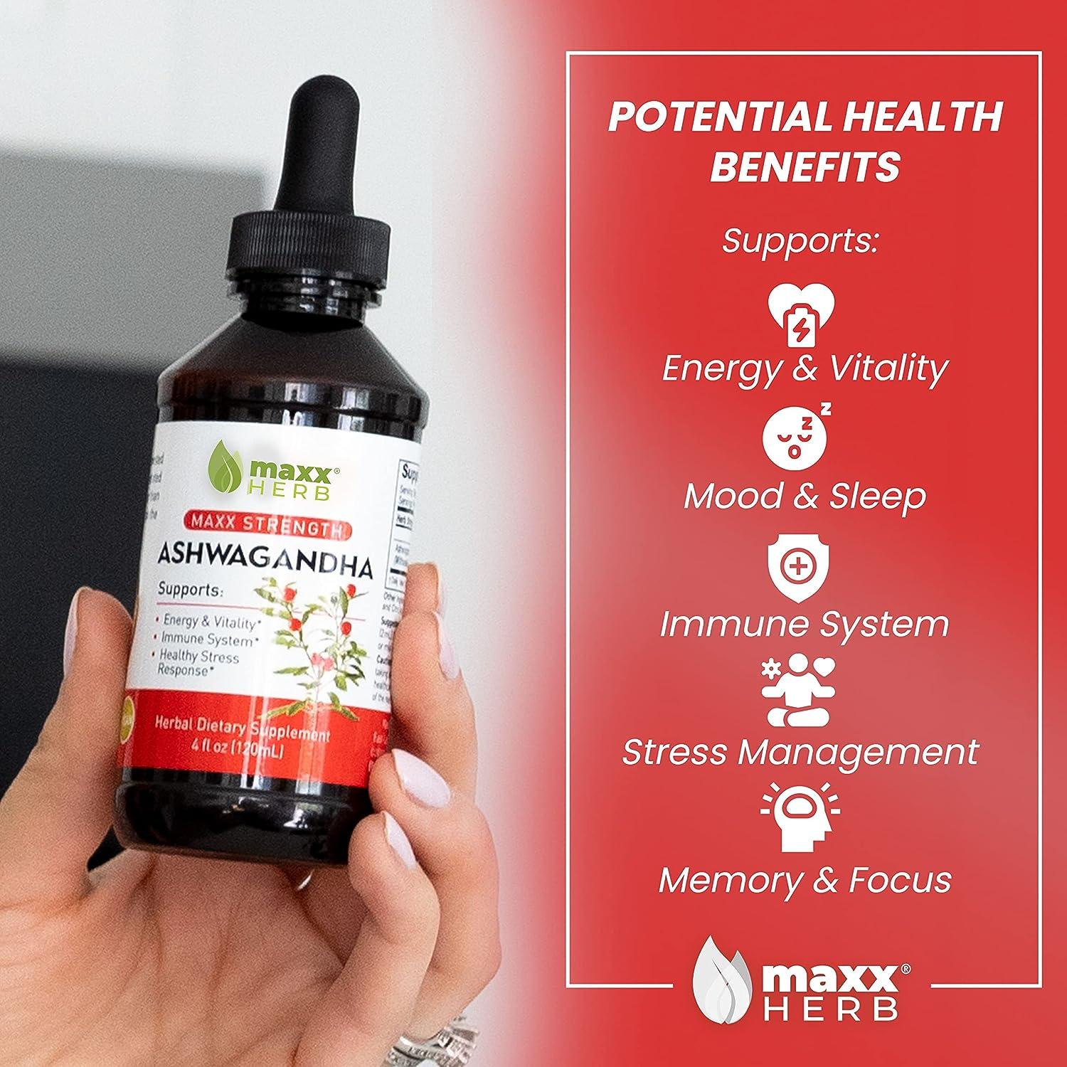 Maxx Herb Ashwagandha Extract - Max Strength Liquid Tincture for ...