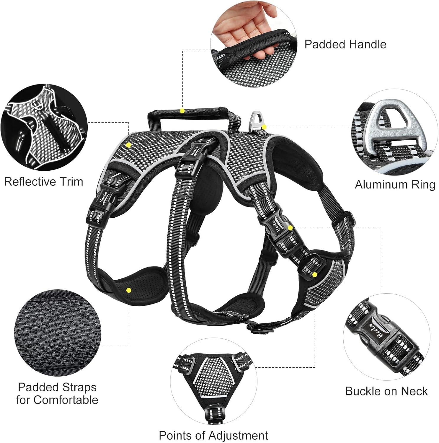 Premium Heele Dog Harness - Reflective Breakout Design Robust Handle ...