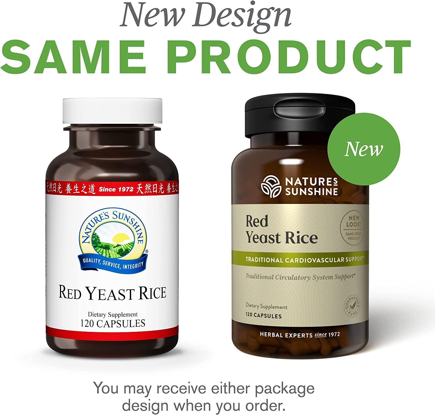 Nature's Sunshine Red Yeast Rice 120 Capsules - Natural Cholesterol ...