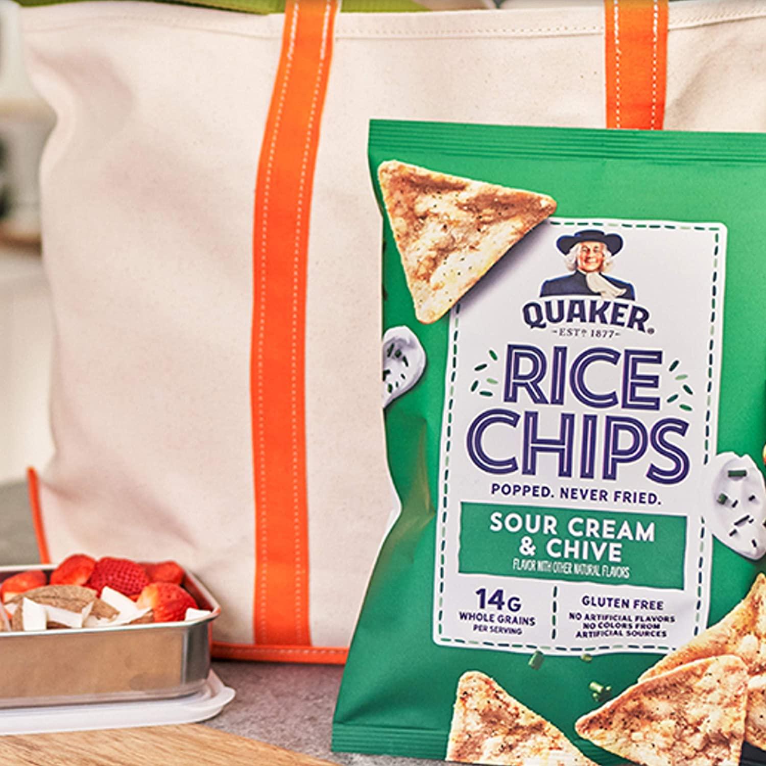 Quaker Rice Chips Sour Cream & Chive 5.5 Oz - Delicious Snack Option ...