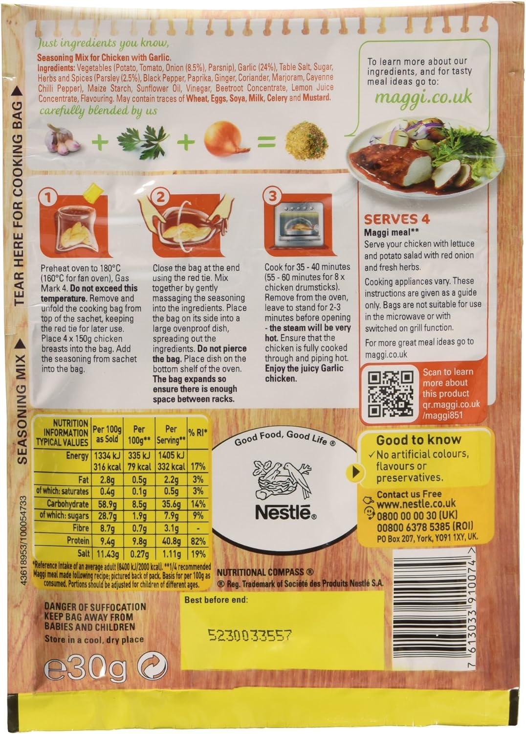 Maggi So Juicy Garlic Chicken Seasoning Mix 30g - Delicious Flavor ...