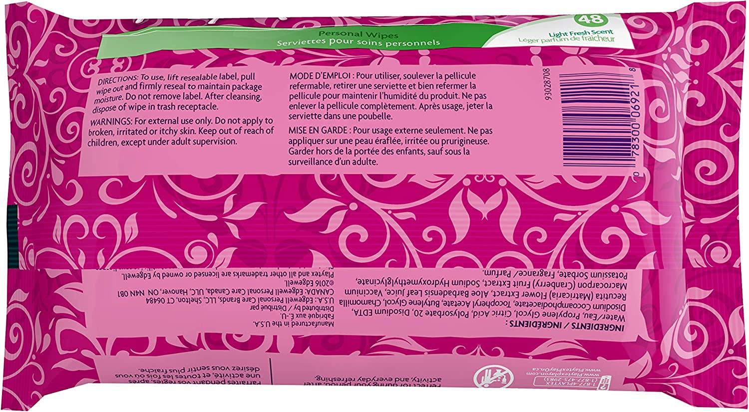 Playtex Personal Cleansing Cloths Refill Pack - Scented 144 Count (Pack ...