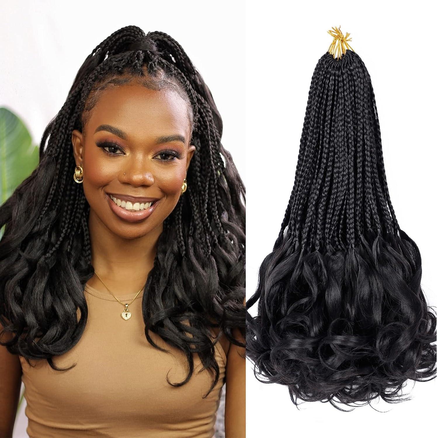 LIYATE French Curl Crochet Braids 12 Inch 7 Packs Black - Goddess Box ...