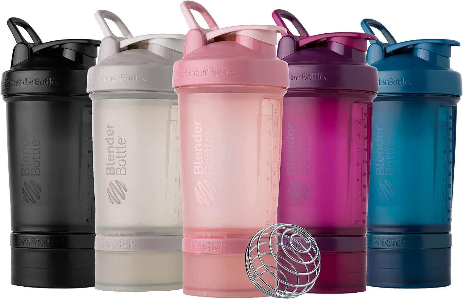BlenderBottle Shaker Bottle with Pill Organizer and Storage for Protein ...