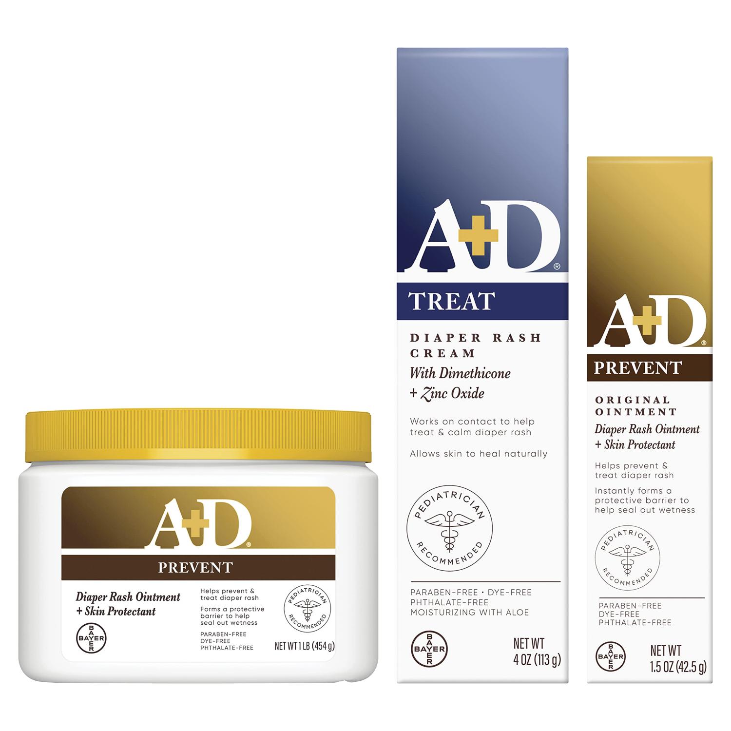 A+D Original Diaper Rash Ointment - Zinc Oxide Baby Skin Protectant ...
