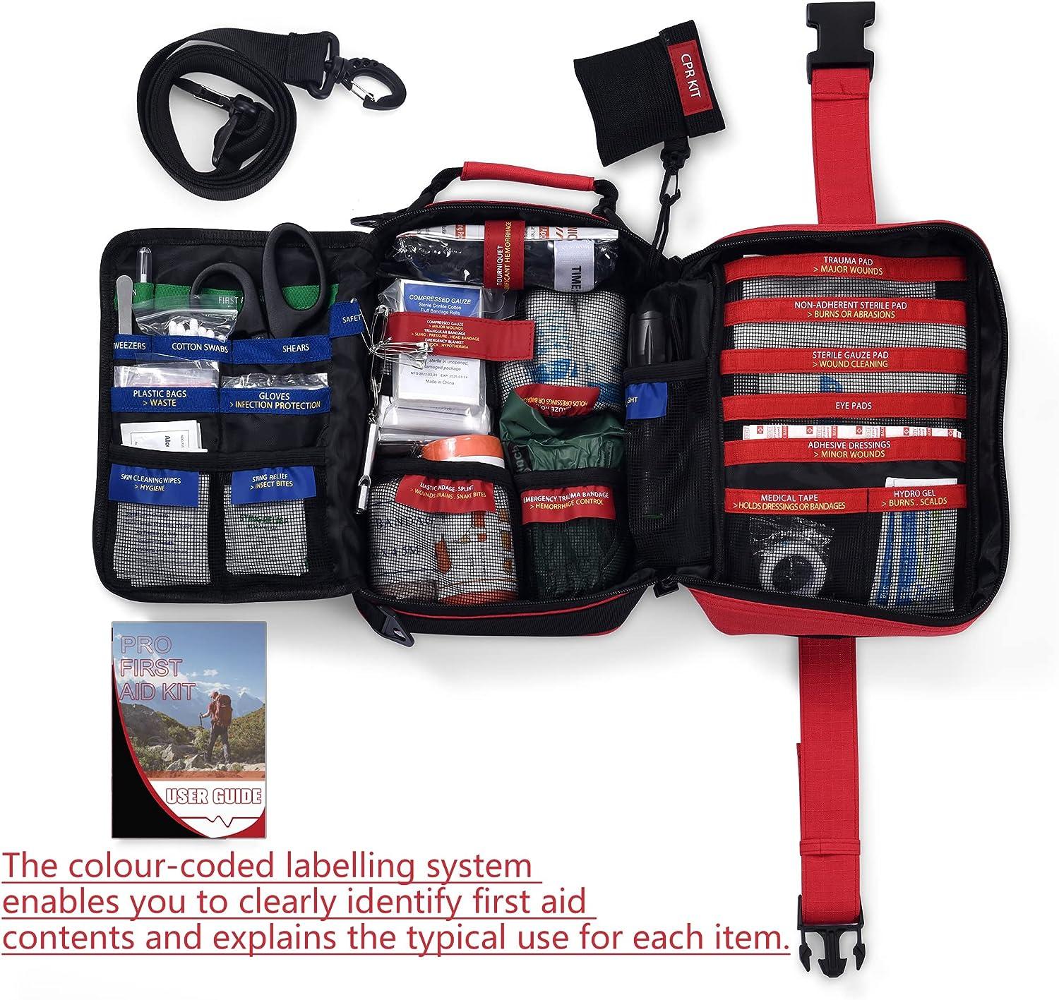 2023 Upgrade Advanced First Aid Kit - 230 Piece Comprehensive Trauma ...